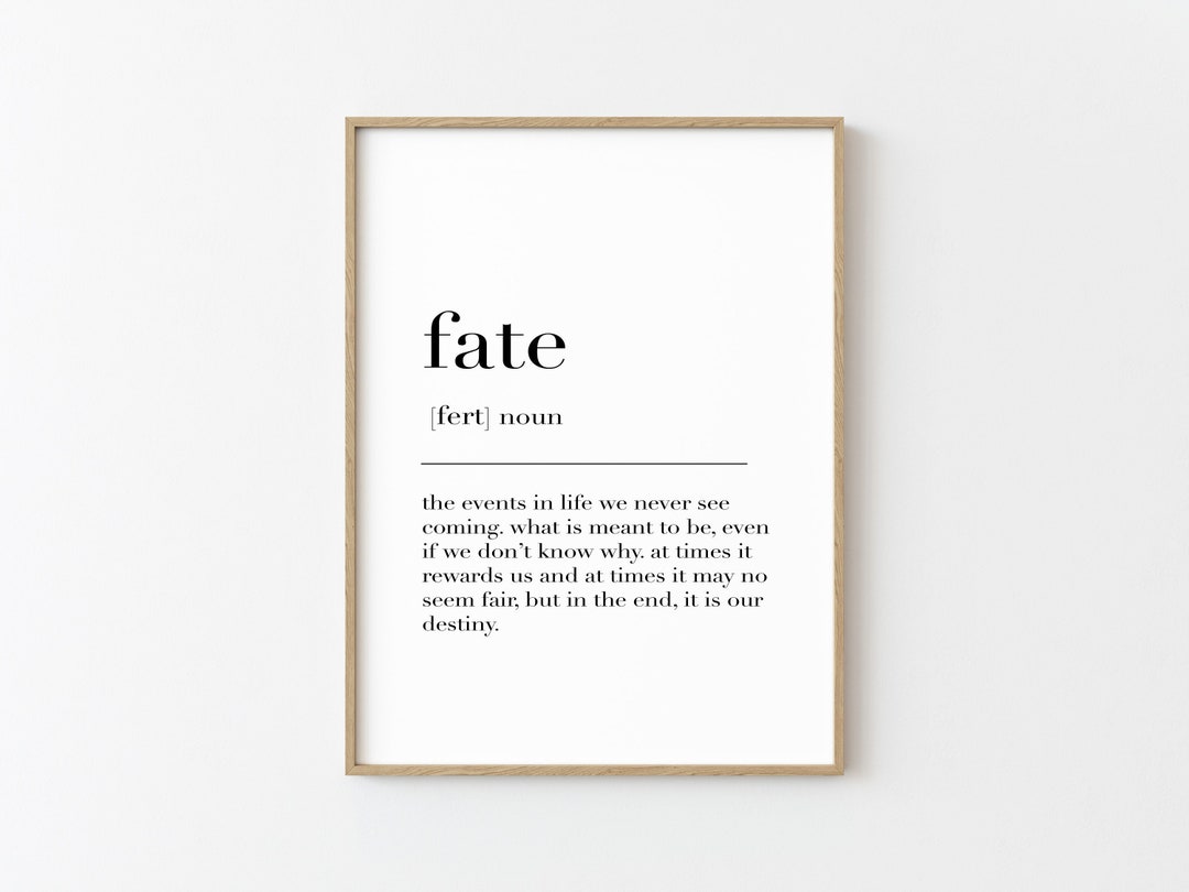 Fate Definition Print, Fate Print, Fate Poster, Fate Quote, Typography ...