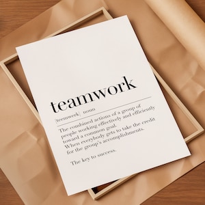 Teamwork, Teamwork Print, Teamwork Poster, Teamwork Sign, Teamwork ...
