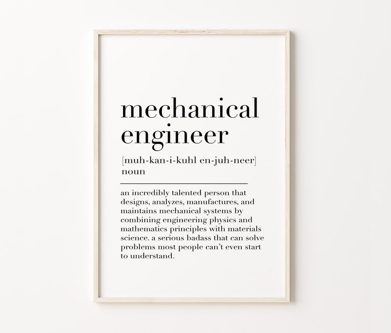 Mechanical Engineer Definition Gift for Engineers Engineer - Etsy