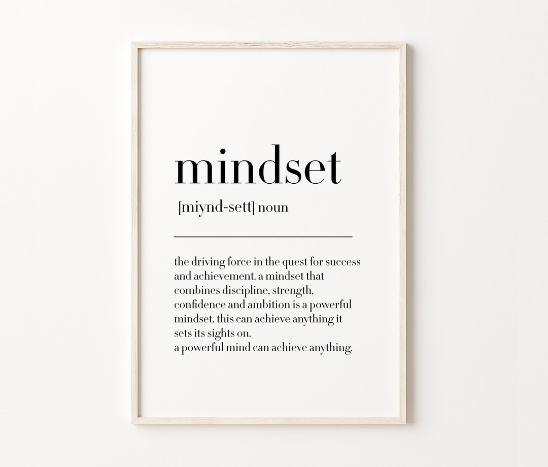 Mindset, Mindset Print, Mindset Definition Print, Office Wall Art, Home ...