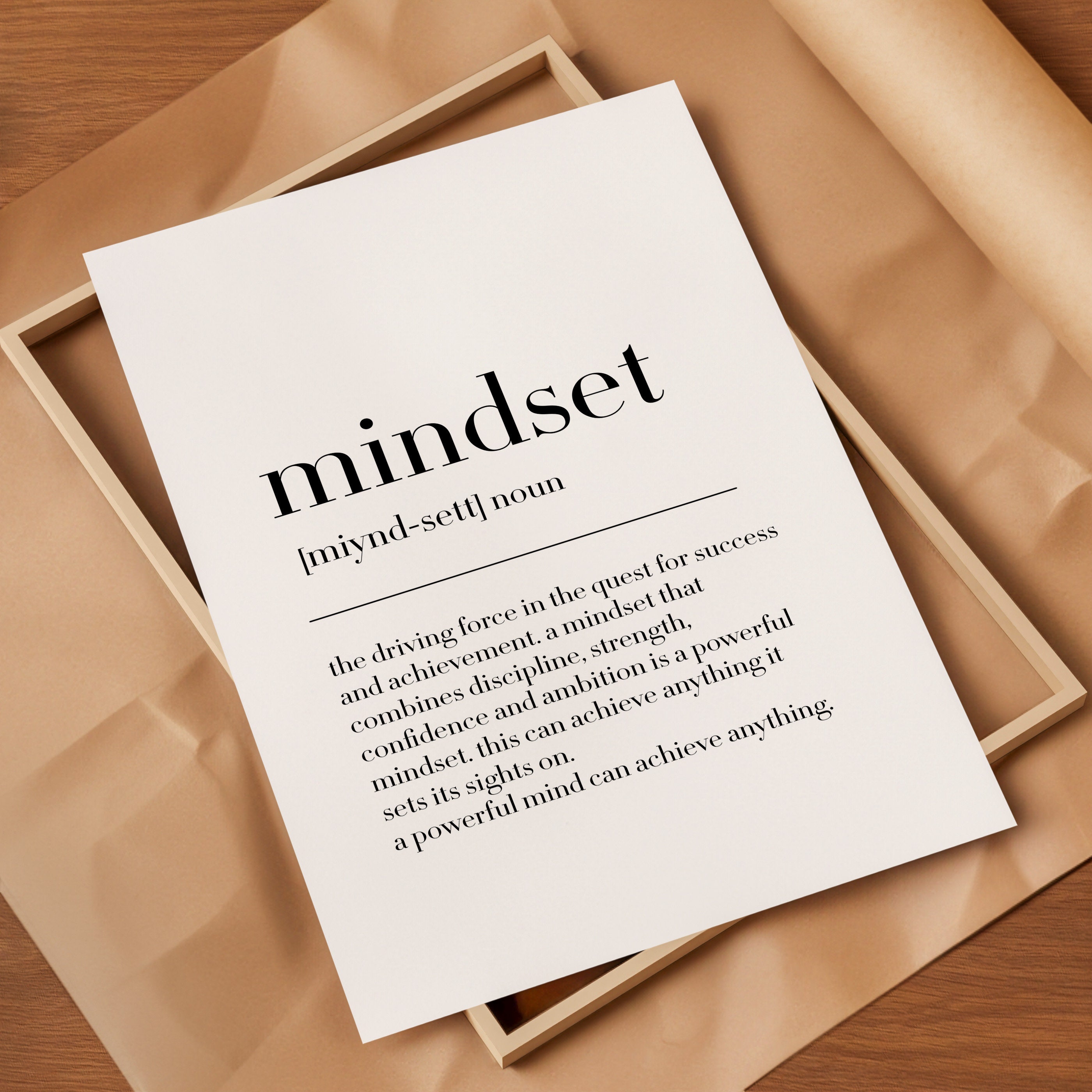 Mindset Poster, Mindset Print, Mindset Definition Print, Office Wall ...