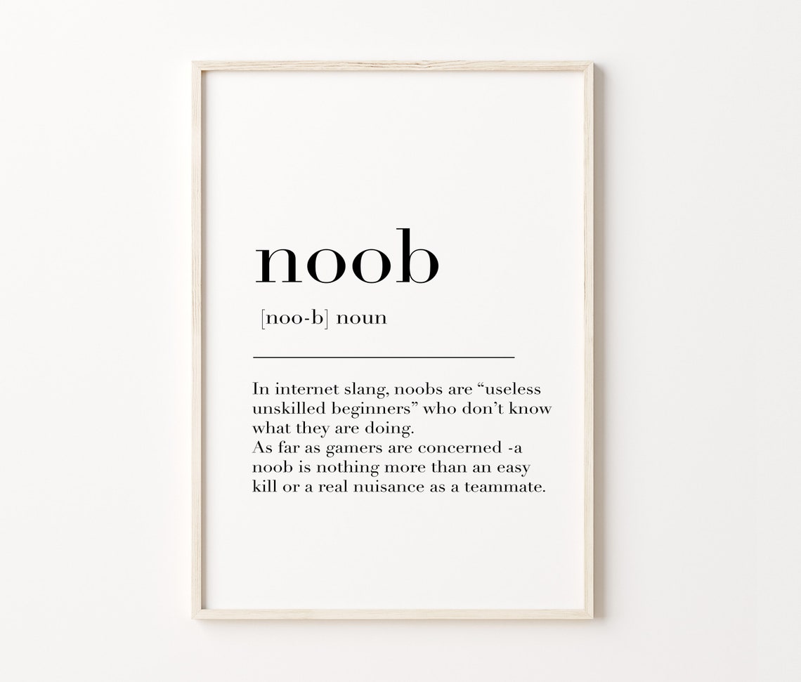Noob, Noob Print, Noob Poster, Noob Definition, Noob Wall Decor Poster ...