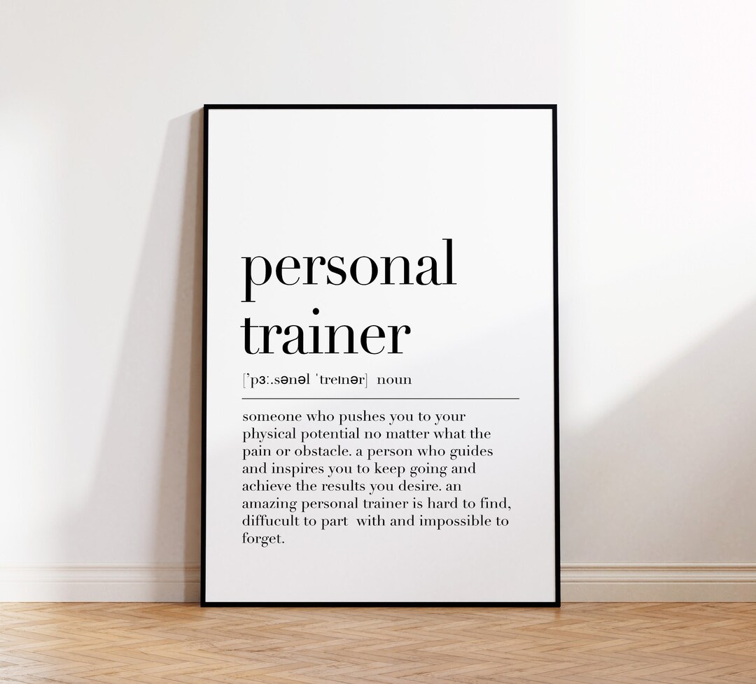 Personal Trainer Definition Print, Gift for Personal Trainer, Sports ...