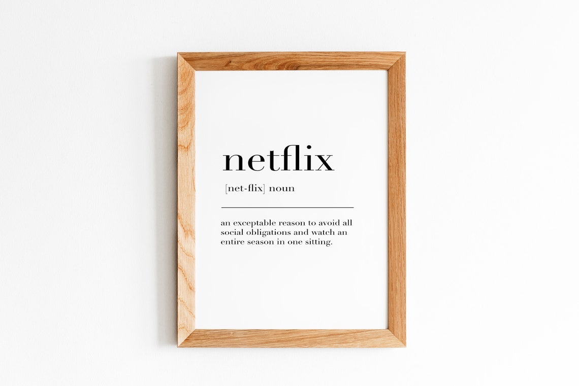 Netflix Netflix Print Netflix Poster Netflix Definition | Etsy