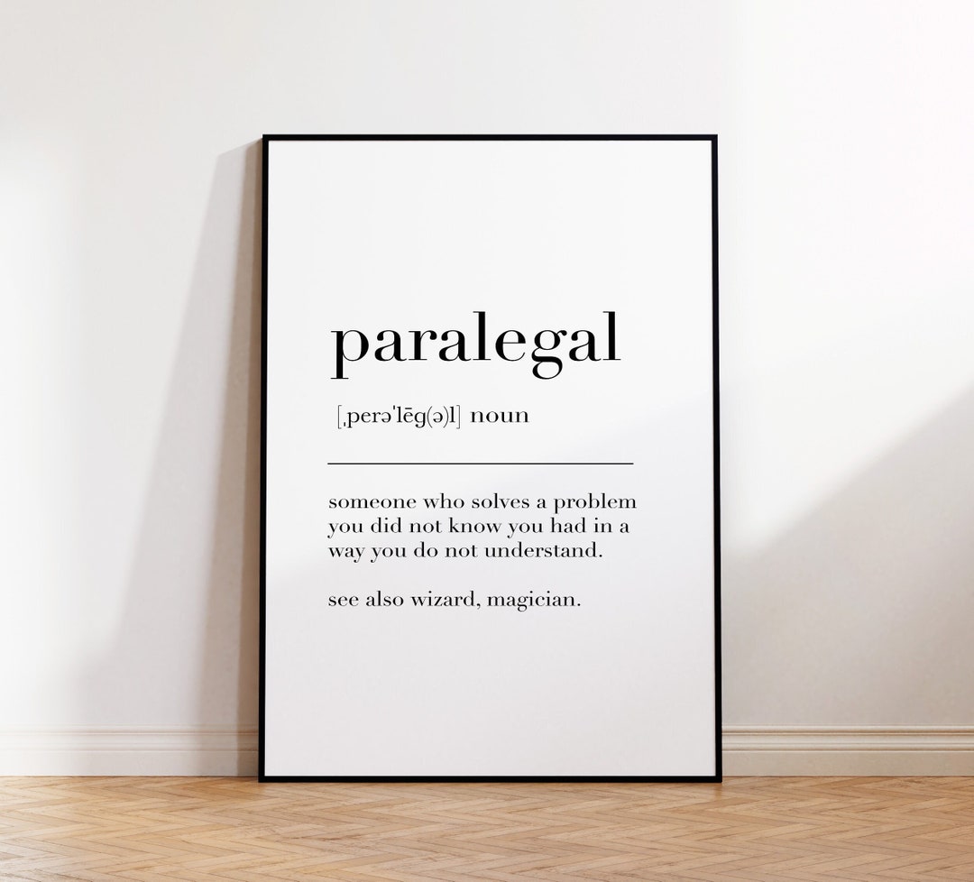 Paralegal Definition Print, Paralegal Poster, Paralegal Funny ...