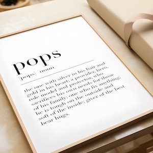 Pops Definition Print, Gifts for Pops, Family Gifts, Gift for ...
