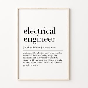 Electrical Engineer Definition Print, Electrical Engineer Poster ...