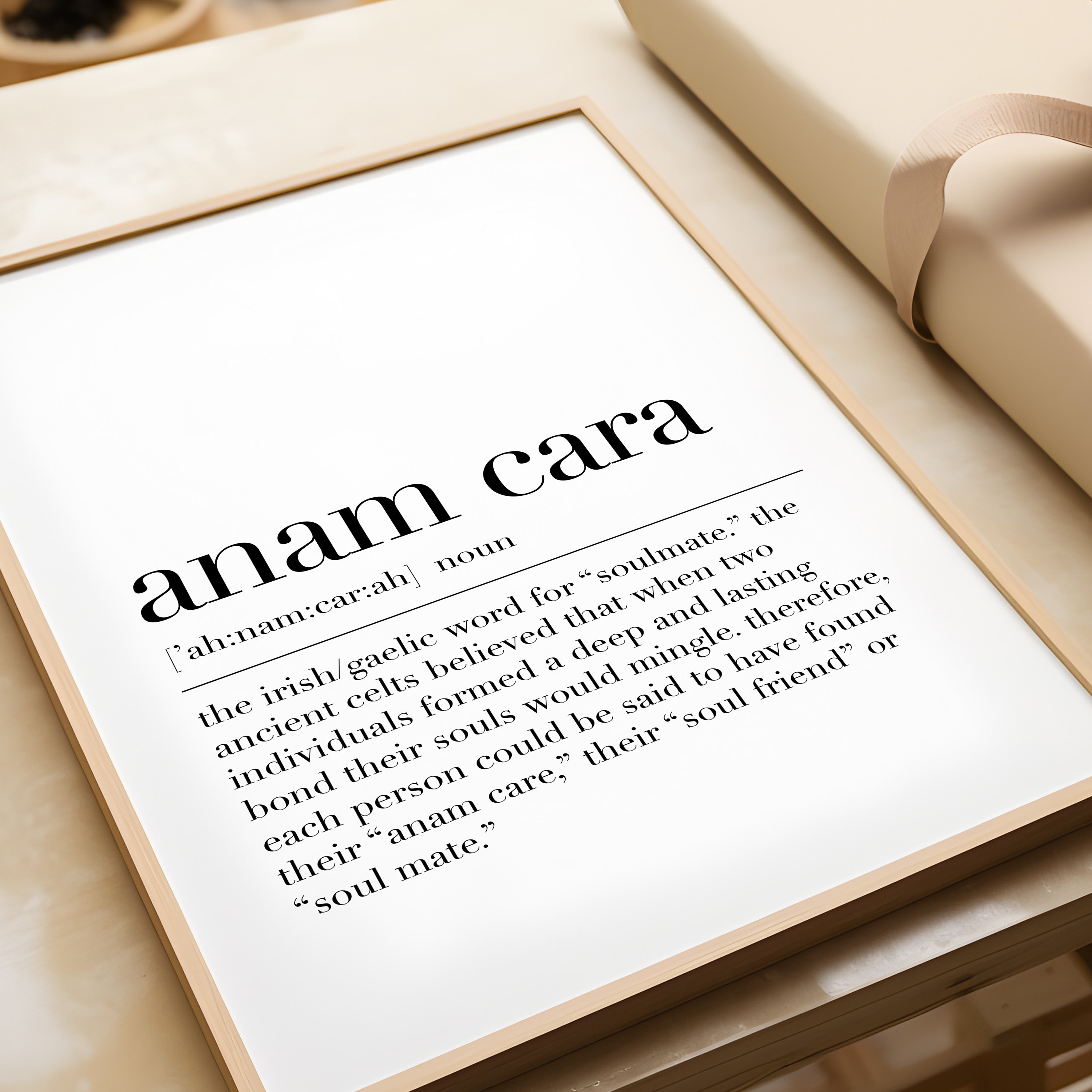 Anam Cara Definition Poster, Anam Cara Poster, Irish Print, Ireland ...