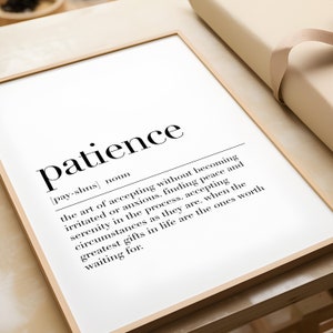 Patience Definition, Patience Poster, Patience Sing, Dictionary Poster ...