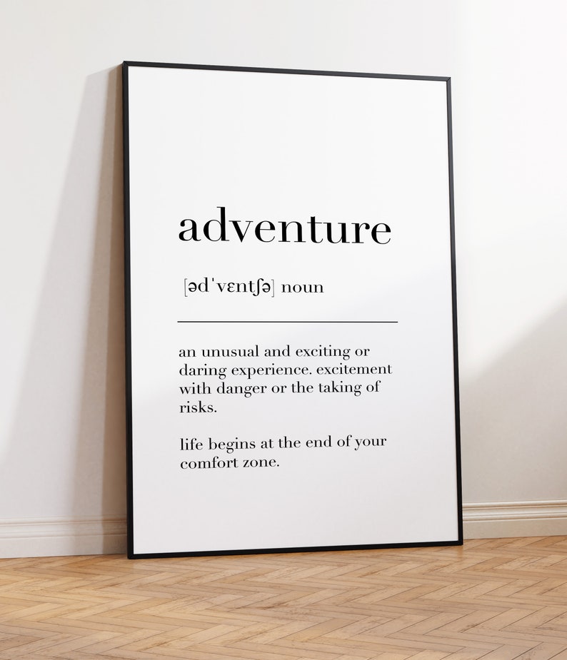 Adventure Definition Print, Adventure Print, Adventure Poster ...