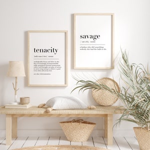 Tenacity Definition Inspirational Quote Motivational Prints - Etsy