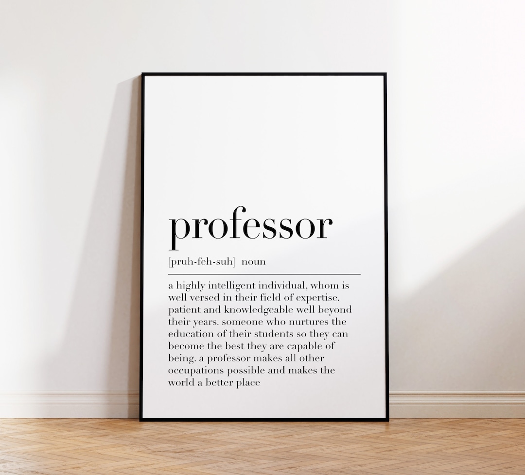 Professor Definition Print, Professor Poster, Gift for Professor ...