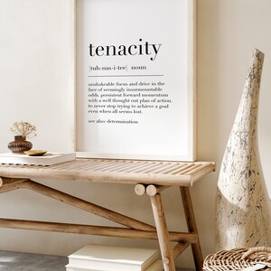 Tenacity Definition Inspirational Quote Motivational Prints - Etsy