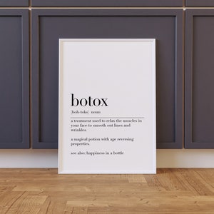 Botox, Botox Poster, Botox Print, Botox Lover Gift, Bathroom Wal Art ...