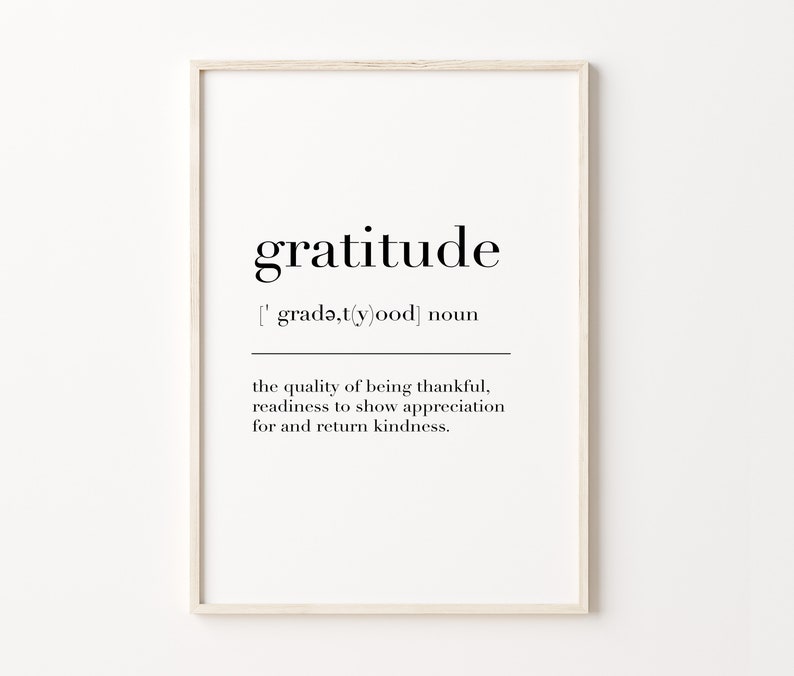 Gratitude, Gratitude Print, Gratitude Poster, Gratitude Wall Art Poster ...