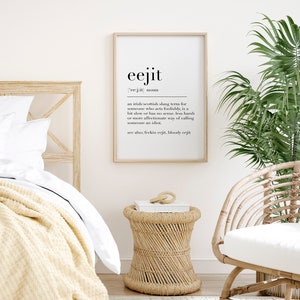 Eejit Definition Print Irish Poster Eejit Print Scottish - Etsy