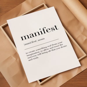 Manifest, Manifest Print, Manifest Poster, Manifest Definition ...