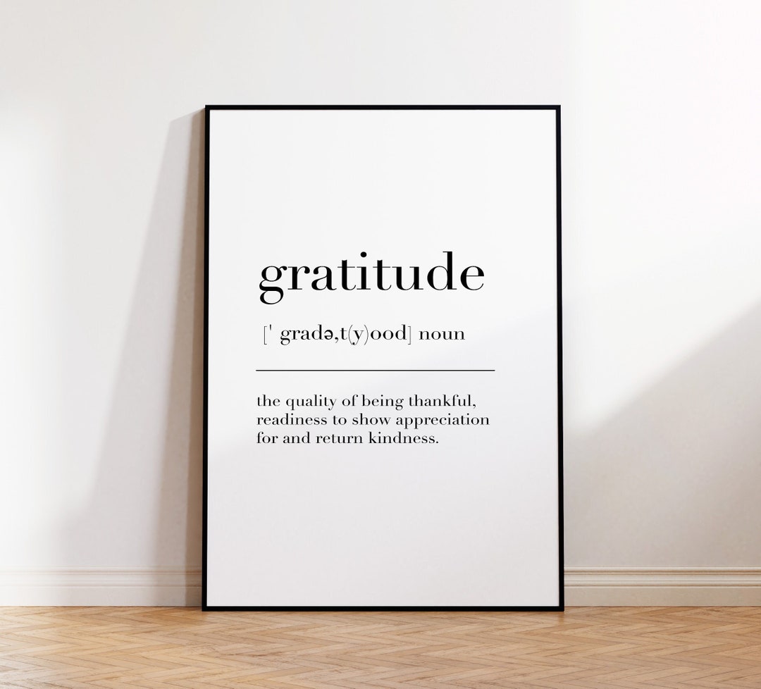 Gratitude, Gratitude Print, Gratitude Poster, Gratitude Wall Art Poster ...