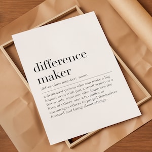 Difference Maker, Difference Maker Poster, Difference Maker Print, Quote Print, Definition ...