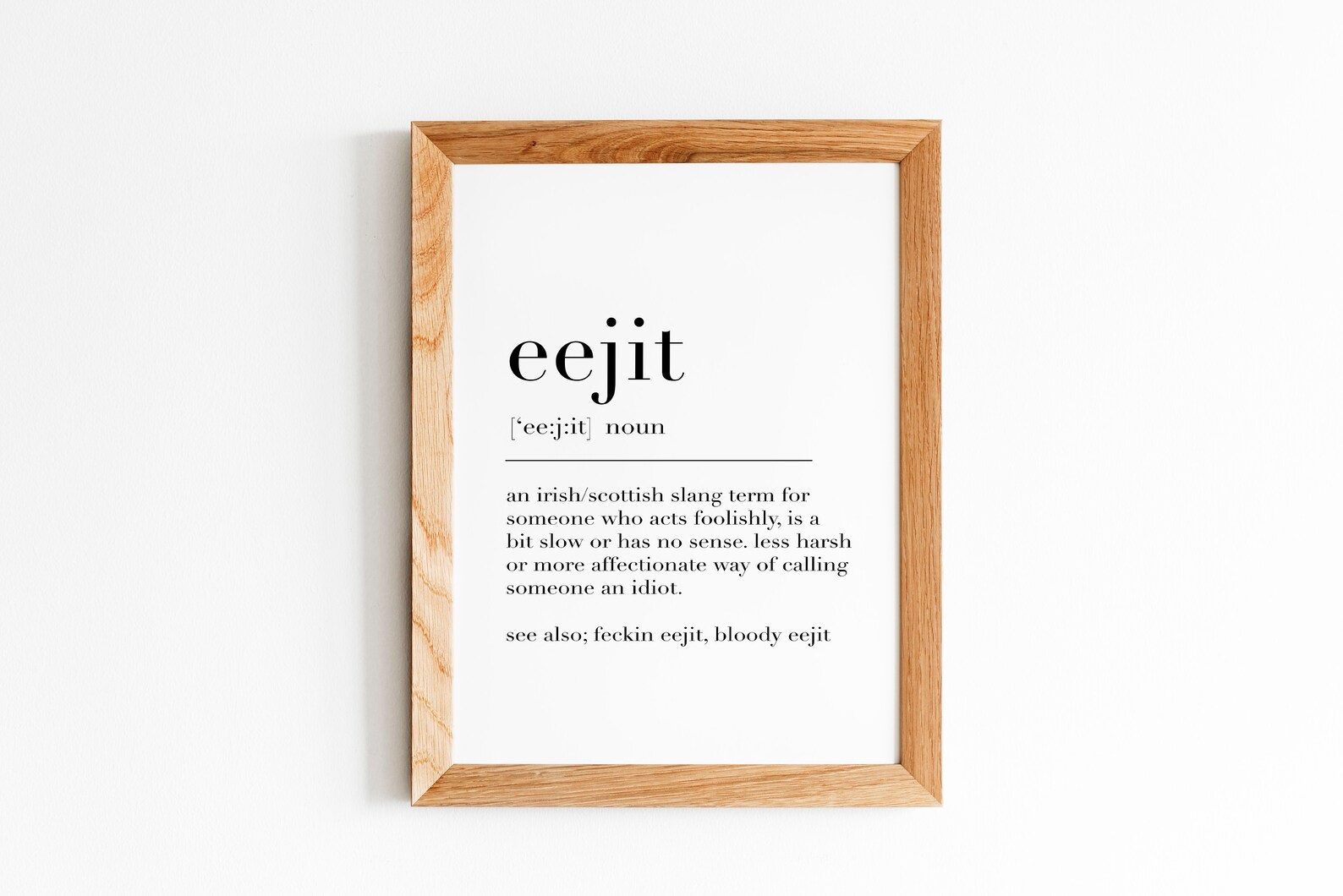 Eejit Definition Print Irish Poster Eejit Print Scottish - Etsy