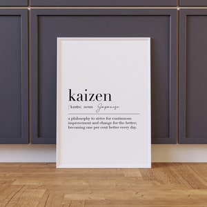 Kaizen, Kaizen Poster, Kaizen Quote Print, Kaizen Definition Poster ...
