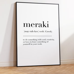Meraki, Meraki Print, Meraki Poster, Meraki Definition, Meraki Wall Art ...