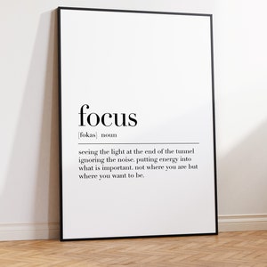 Focus, Focus Print, Focus Poster, Focus Sign, Focus Wall Decor, Focus ...