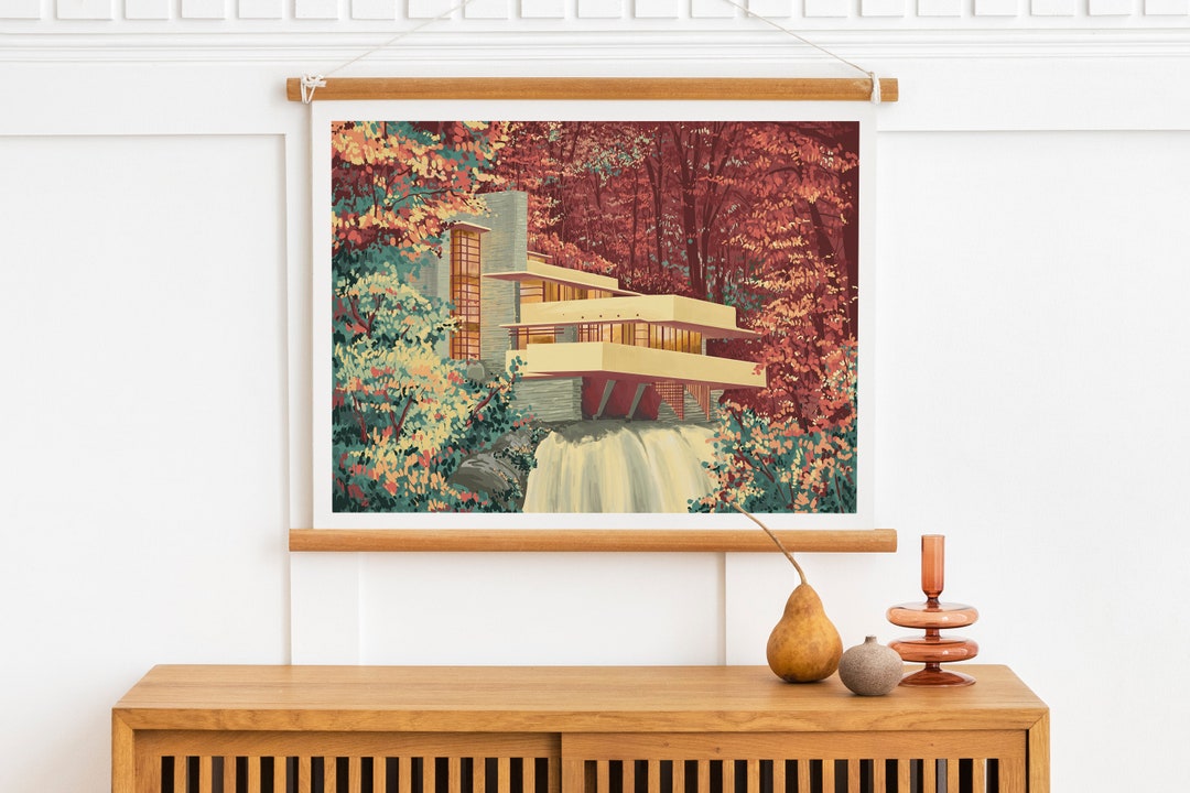 Fallingwater, Fallingwater Print, Fallingwater Architecture ...