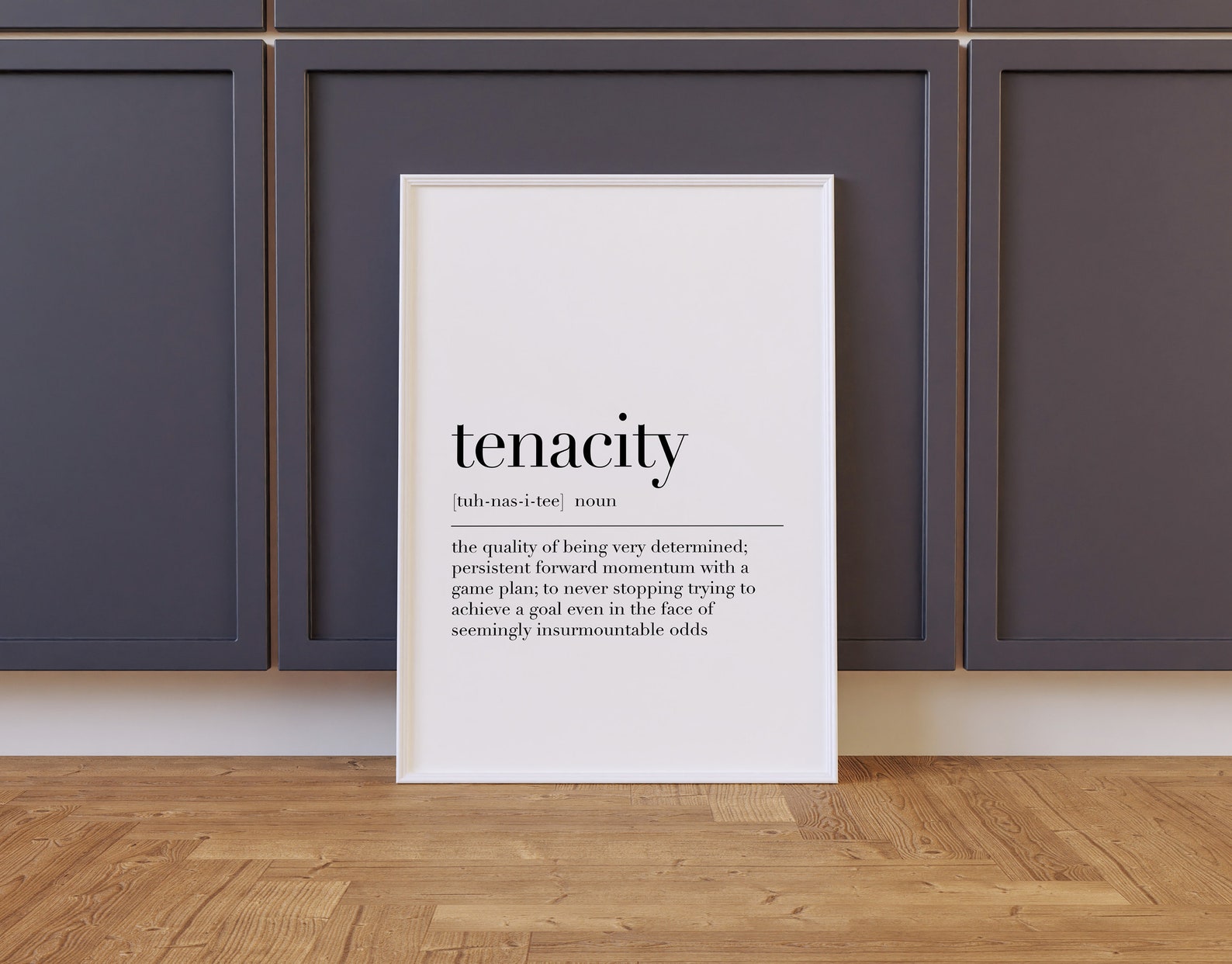 Tenacity Definition, Inspirational Quote, Gallery Wall Art Prints ...