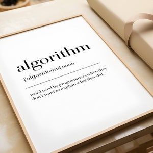 Algorithm Definition Print, Algorithm Poster, Programmer Gift, Algorithm Sign, Algorithm Quote ...