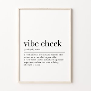 Vibe Check Poster, Underwriter Definition Print, Dictionary Poster ...