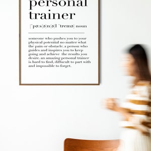 Personal Trainer Definition Print, Gift for Personal Trainer, Personal ...