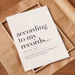 According to My Records, According to My Records Definition Print ...