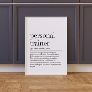 Personal Trainer Definition Print, Gift for Personal Trainer, Sports ...