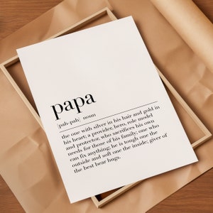 Papa Definition Print, Gift for Papa, Papa Gifts, Custom Dad Gift, Gift ...