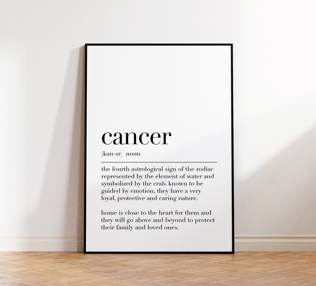 Cancer, Cancer Print, Cancer Poster, Cancer Wall Art Poster, Definition ...