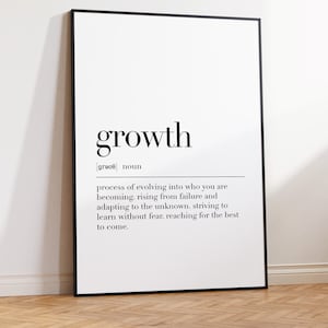 Growth Definition Print, Growth Wall Art, Growth Poster, Quote Print ...