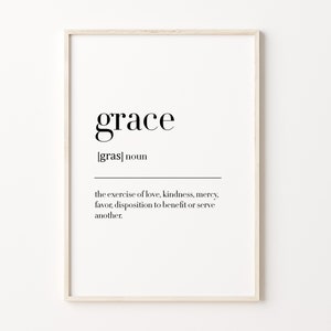Grace Definition Print Grace Grace Print Grace Poster - Etsy