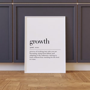 Growth Definition Print, Growth Wall Art, Growth Poster, Quote Print ...