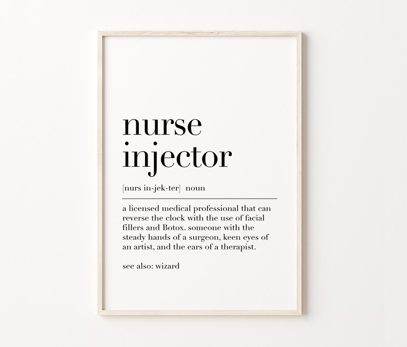 Nurse Injector Definition Print, Nurse Injector Poster, Nurse Injector ...