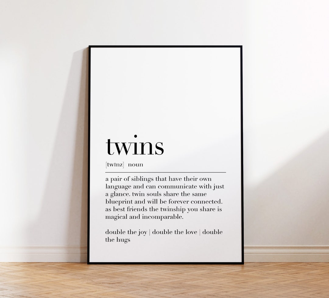 Twins Poster, Gift for Twins, Twins Definition Poster, Twins Gift ...