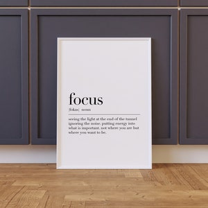 Focus, Focus Print, Focus Poster, Focus Sign, Focus Wall Decor, Focus ...