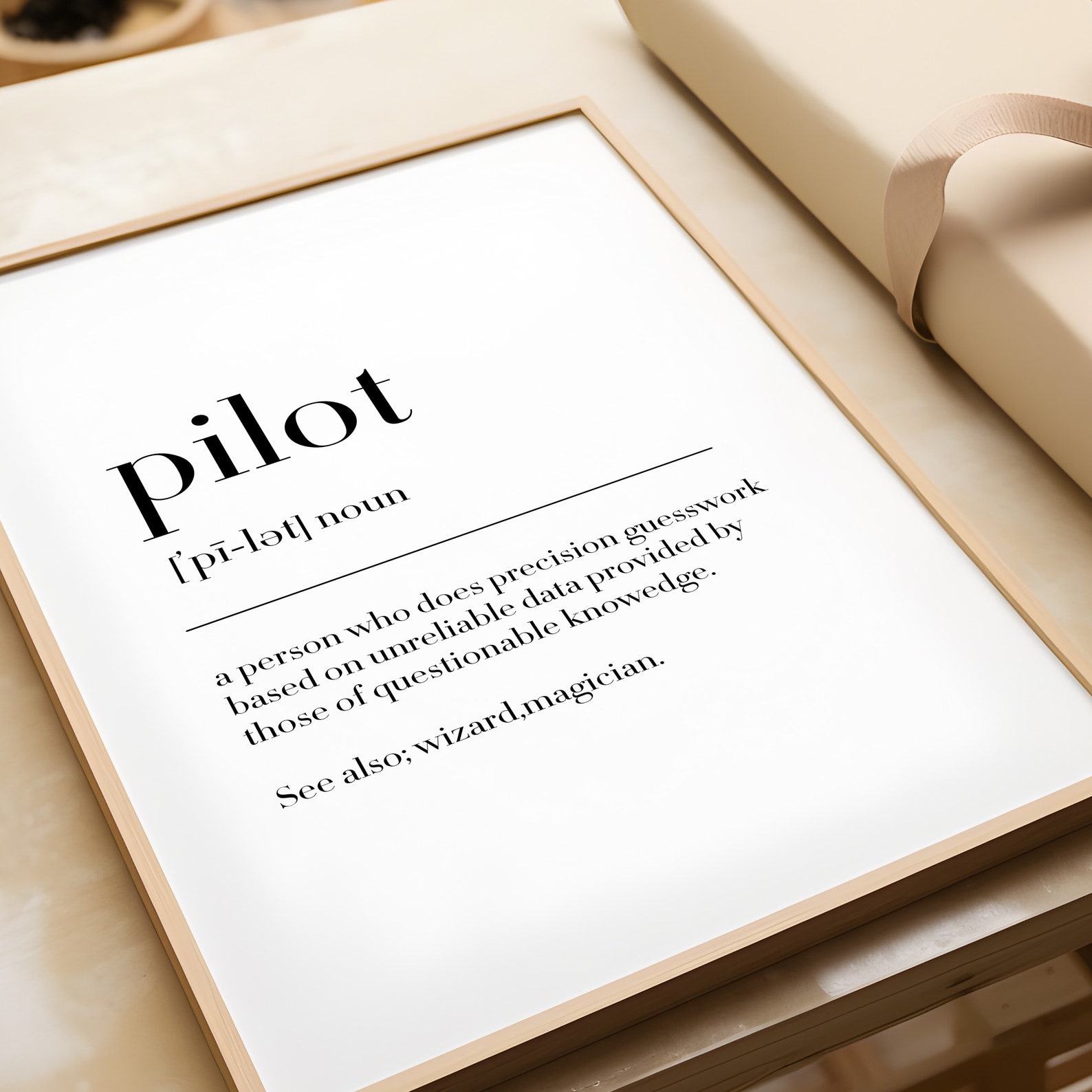 Pilot Definition Print, Pilot Print, Gift for Pilot, Pilot Gift, Pilot ...