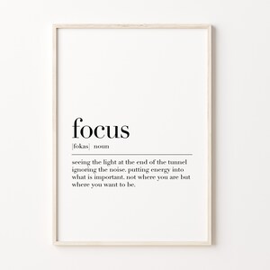 Focus, Focus Print, Focus Poster, Focus Sign, Focus Wall Decor, Focus ...