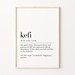 Kefi Print, Kefi Definition Poster, Kefi Quote Wall Art, Greek Decor ...