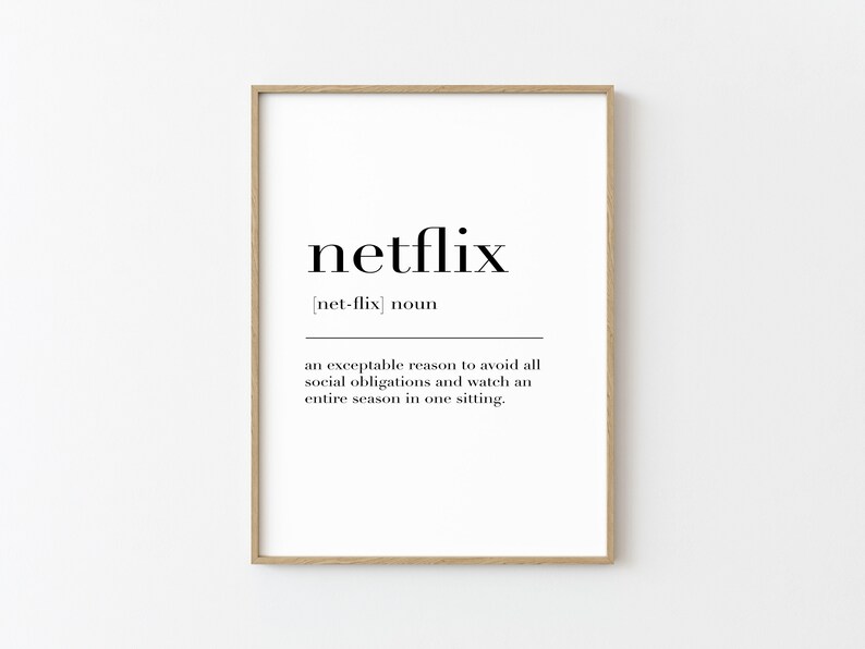 Netflix Netflix Print Netflix Poster Netflix Definition | Etsy