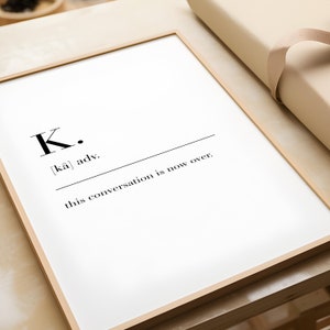 K. Print, K. Poster, Conversation Print, Definition Print, Funny Print ...