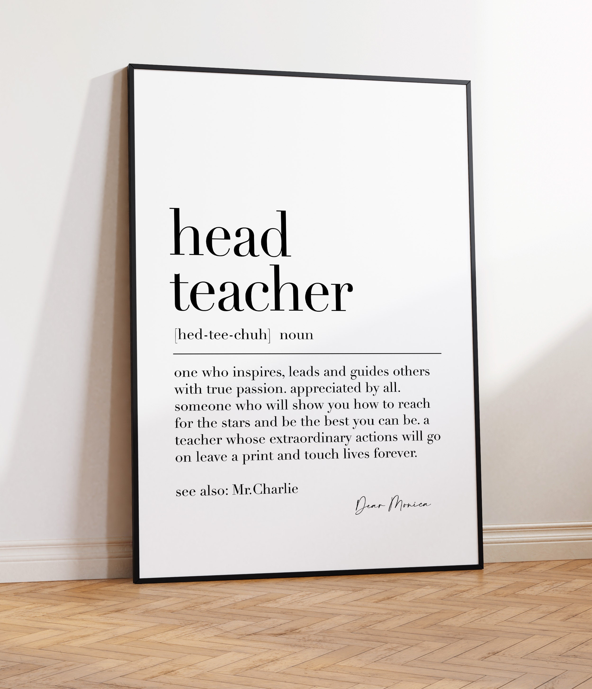 Head Teacher Definition Print, Teacher Gifts, Teacher Poster, Quote ...