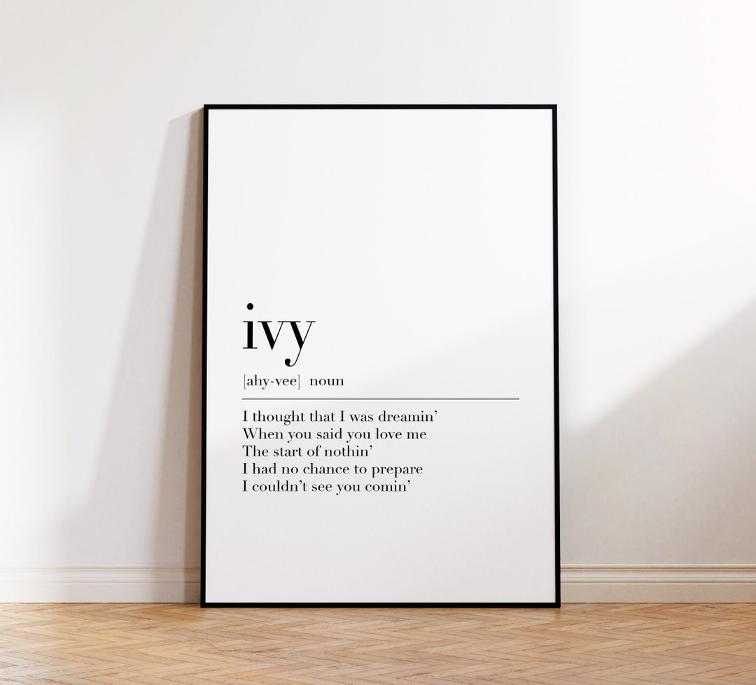 Ivy, Ivy Poster, Ivy Print, Ivy Definition Print, Blonde Lyrics Poster ...