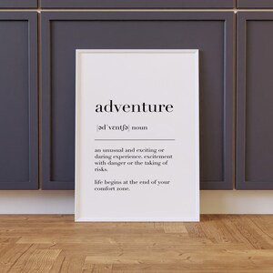 Adventure Definition Print, Adventure Print, Adventure Poster ...